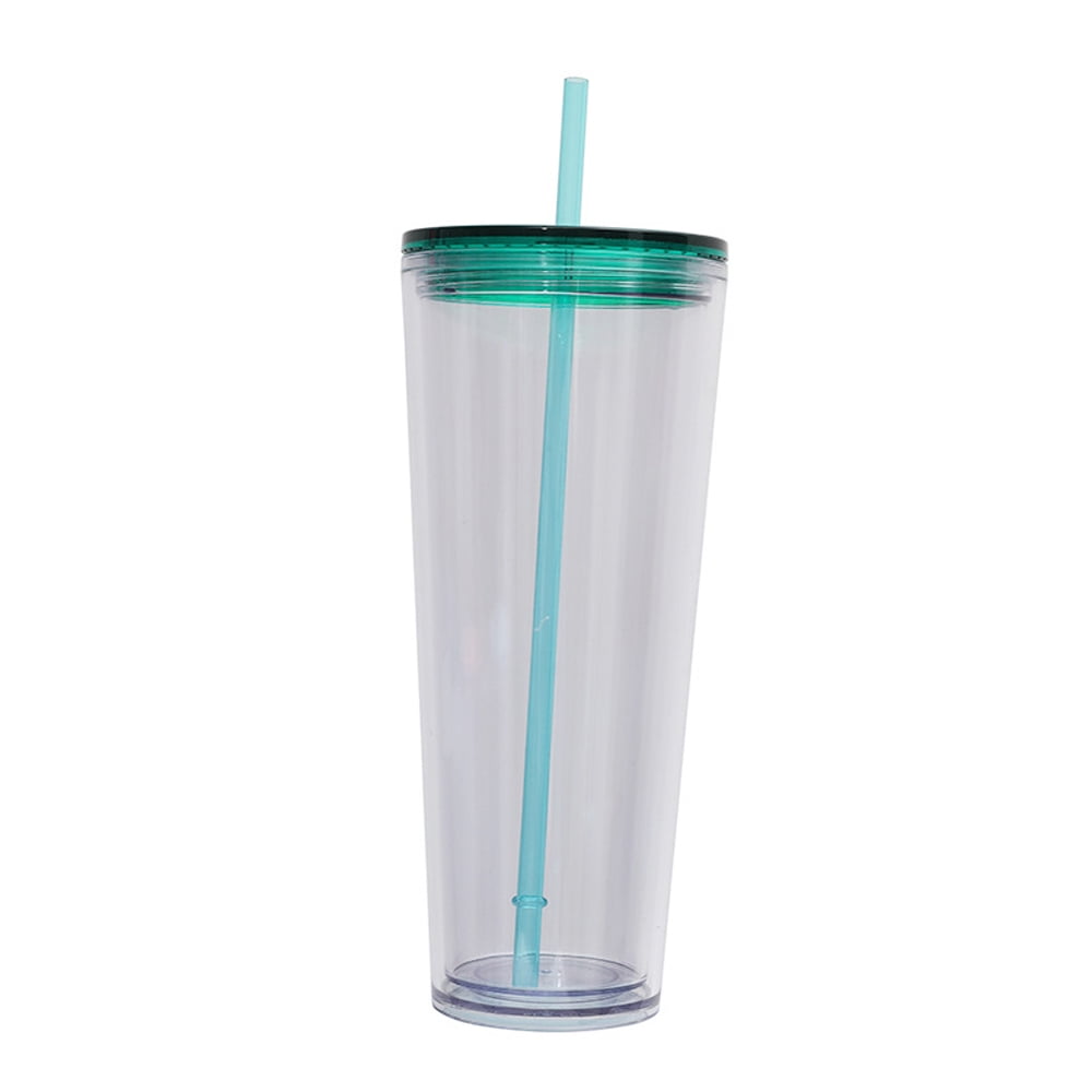 750ml double-layer plastic cold water cup, transparent beverage cup ...