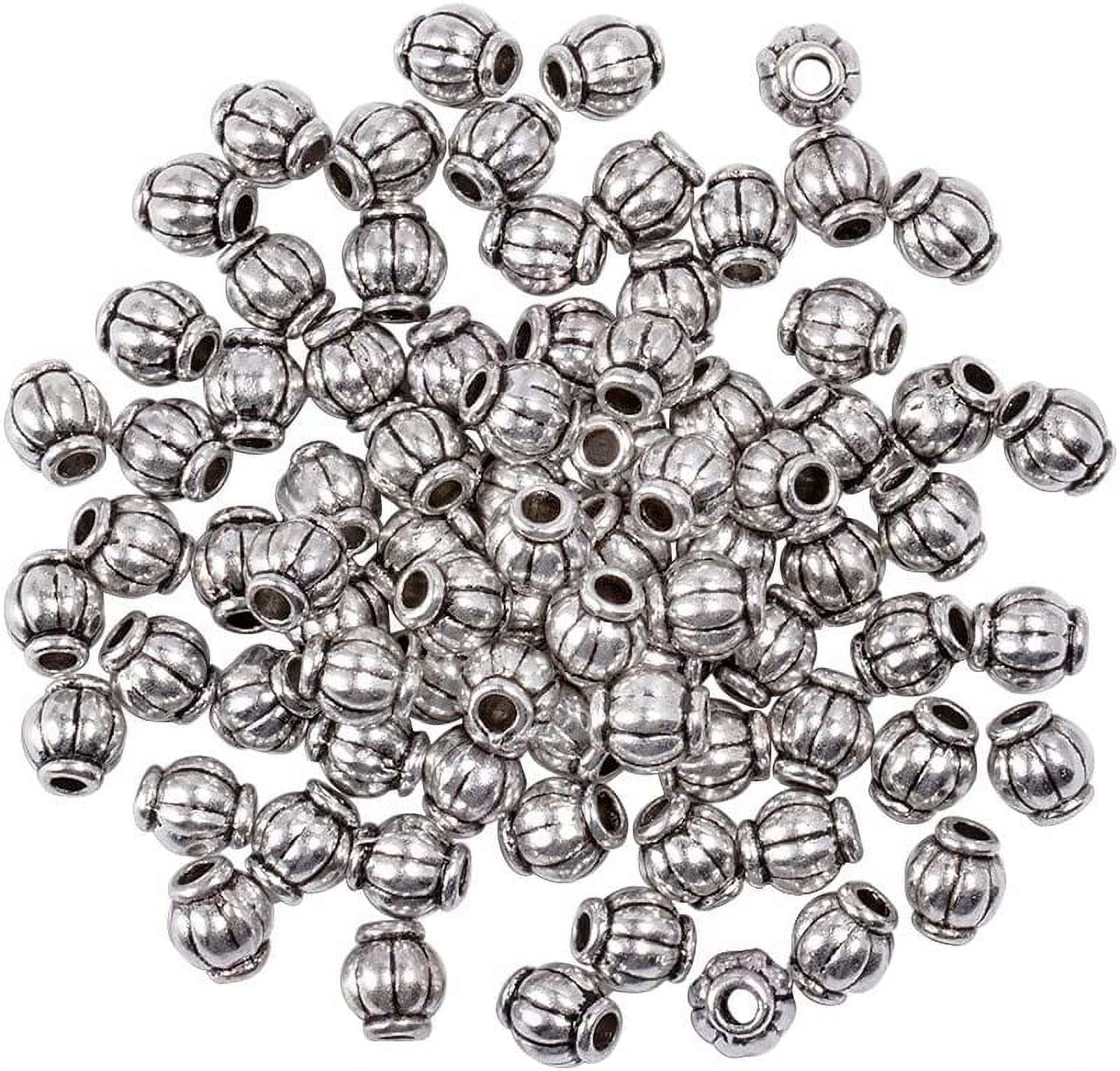 750pcs Lantern Spacer Beads Antique Silver Barrel Beads Tibetan Alloy ...