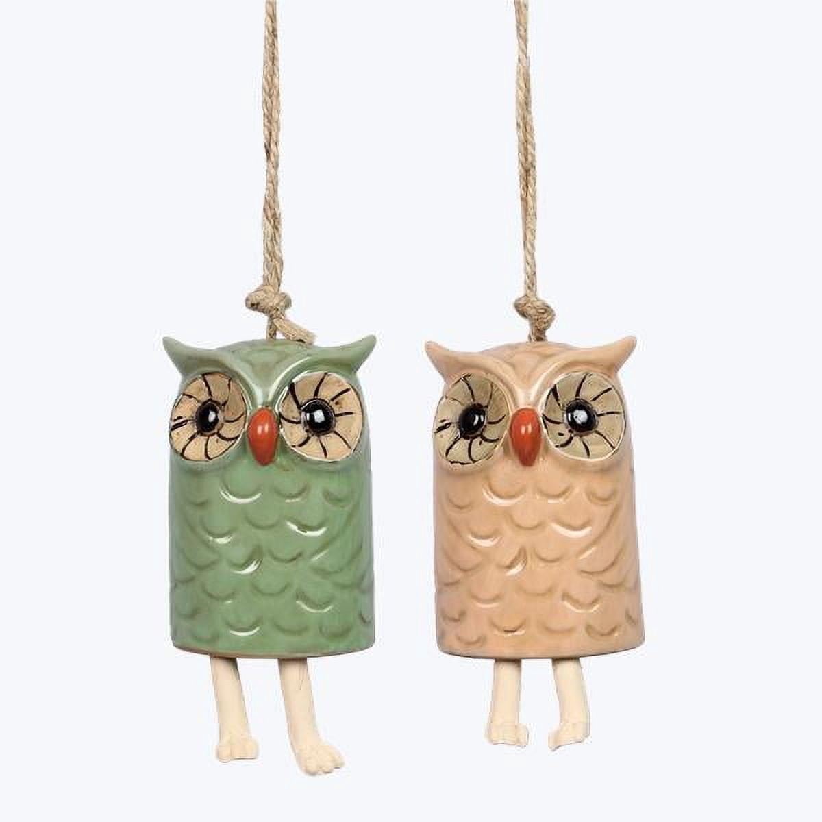 75113 - Stoneware Owl Wind Chime, 2 Ast. - Walmart.com