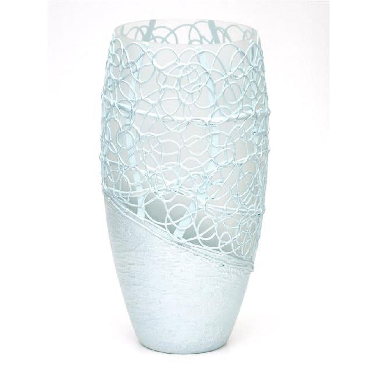 7518-300-sh125.1 12 in. Hand Painted Oval Art Table Glass Vase for ...