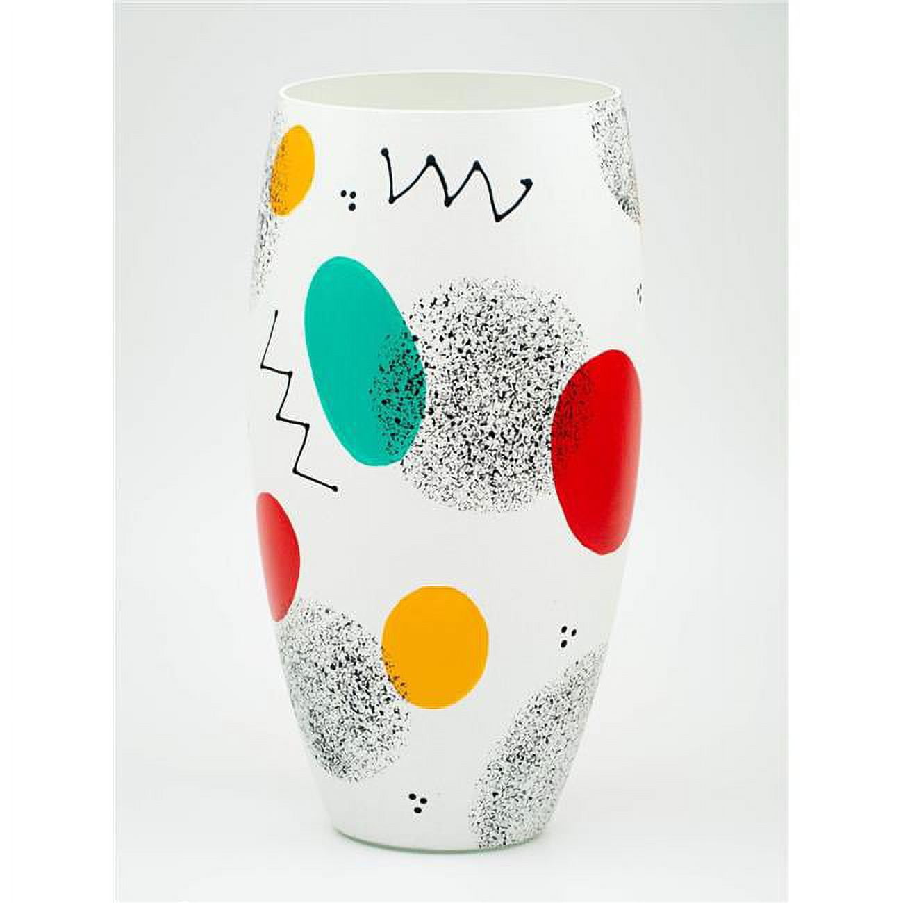 7518-300-sh138.2 12 in. Neo Memphis Hand Painted Oval Art Table Glass ...