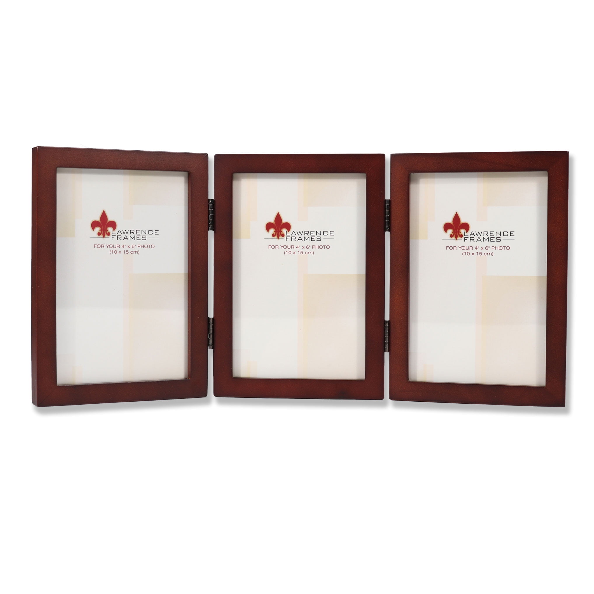 755946T Espresso Wood 4x6 Hinged Triple Picture Frame - Walmart.com