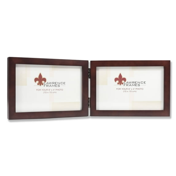 755964D Espresso Wood 6x4 Hinged Double Picture Frame - Walmart.com