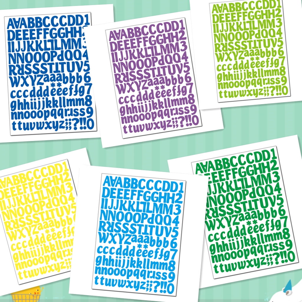 756 Alphabet Stickers 6 Sheets Alphabet Stickers Vinyl Self-Adhesive ...