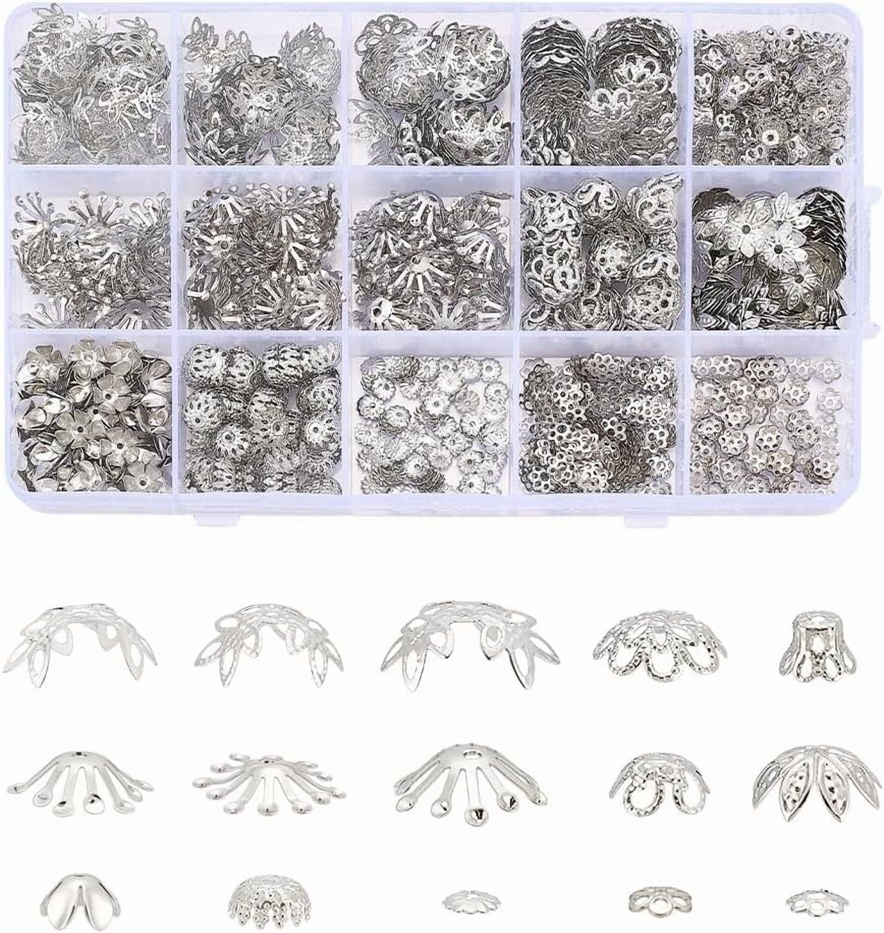 756Pcs Flower Bead Cap 12 Style Metal Flower Bead End Cap Floral Bead ...