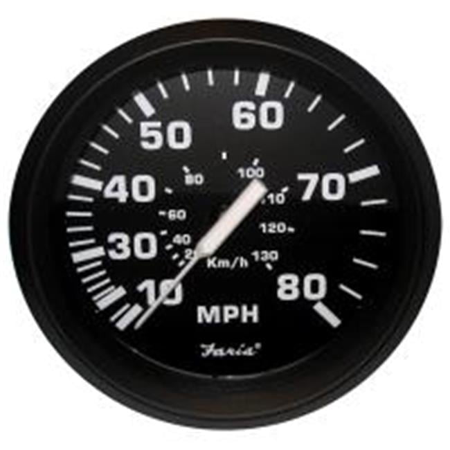 759266328129 4 In. Euro Black Speedometer - 80MPH - Walmart.com