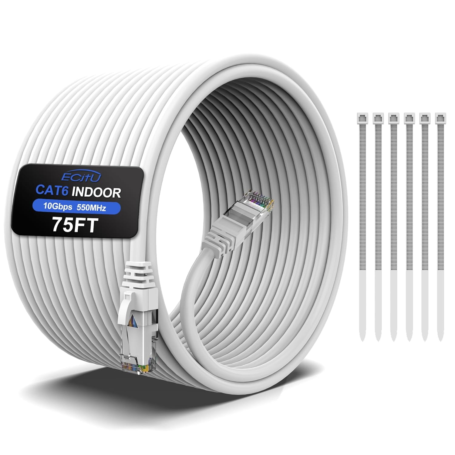 75FT Cat6 Ethernet Cable, Cat 6 Patch Cable, Cat6 Internet Cable, UTP ...