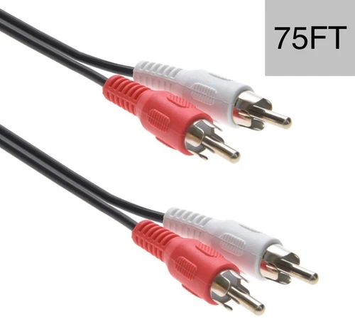 75Ft Rca Stereo Audio Cable 2 Rca Male To 2 Rca Male, 15M, Cd Player Dj ...