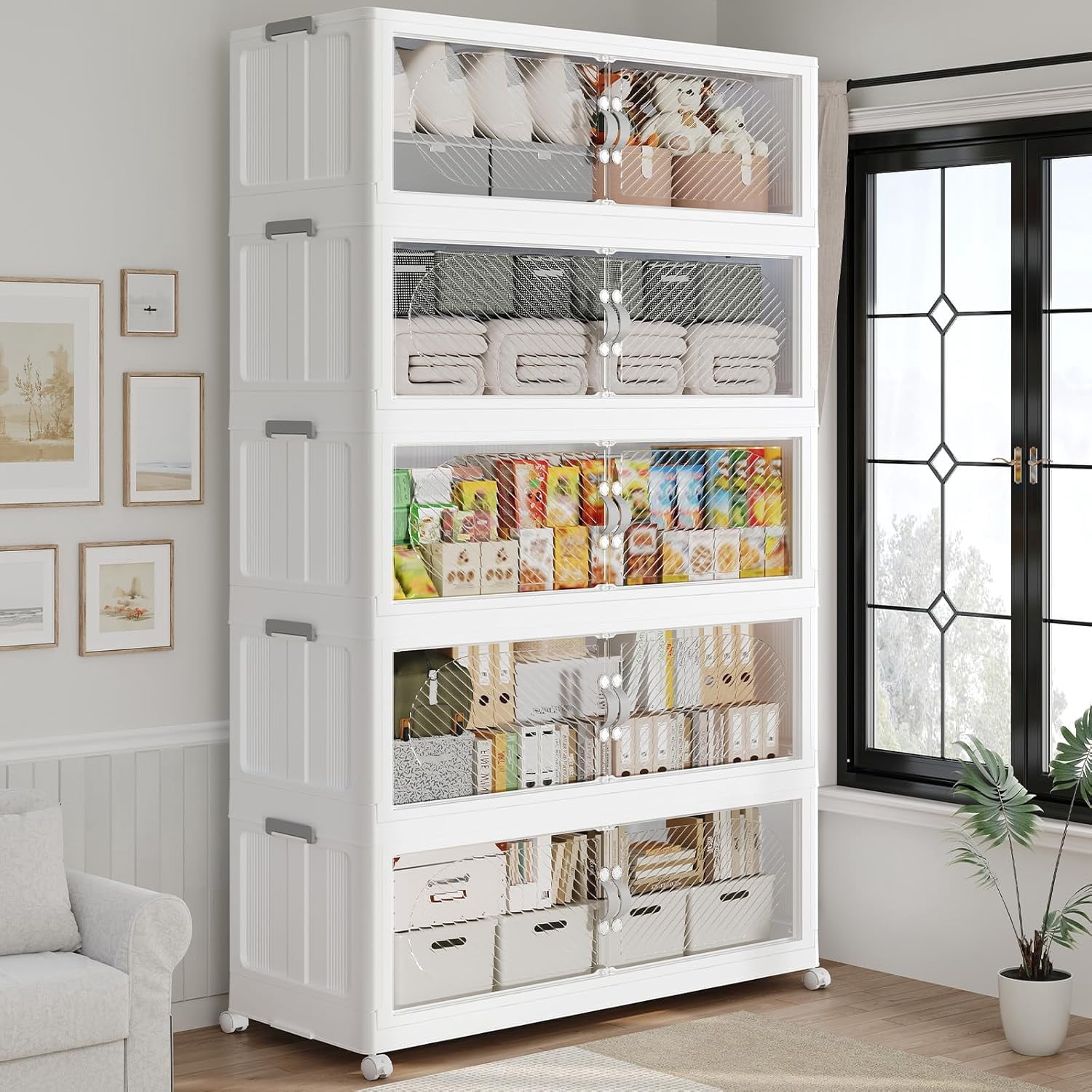 75GAL Plastic Storage Bins with Lid, 300QT Extra Large Stackable Closet ...