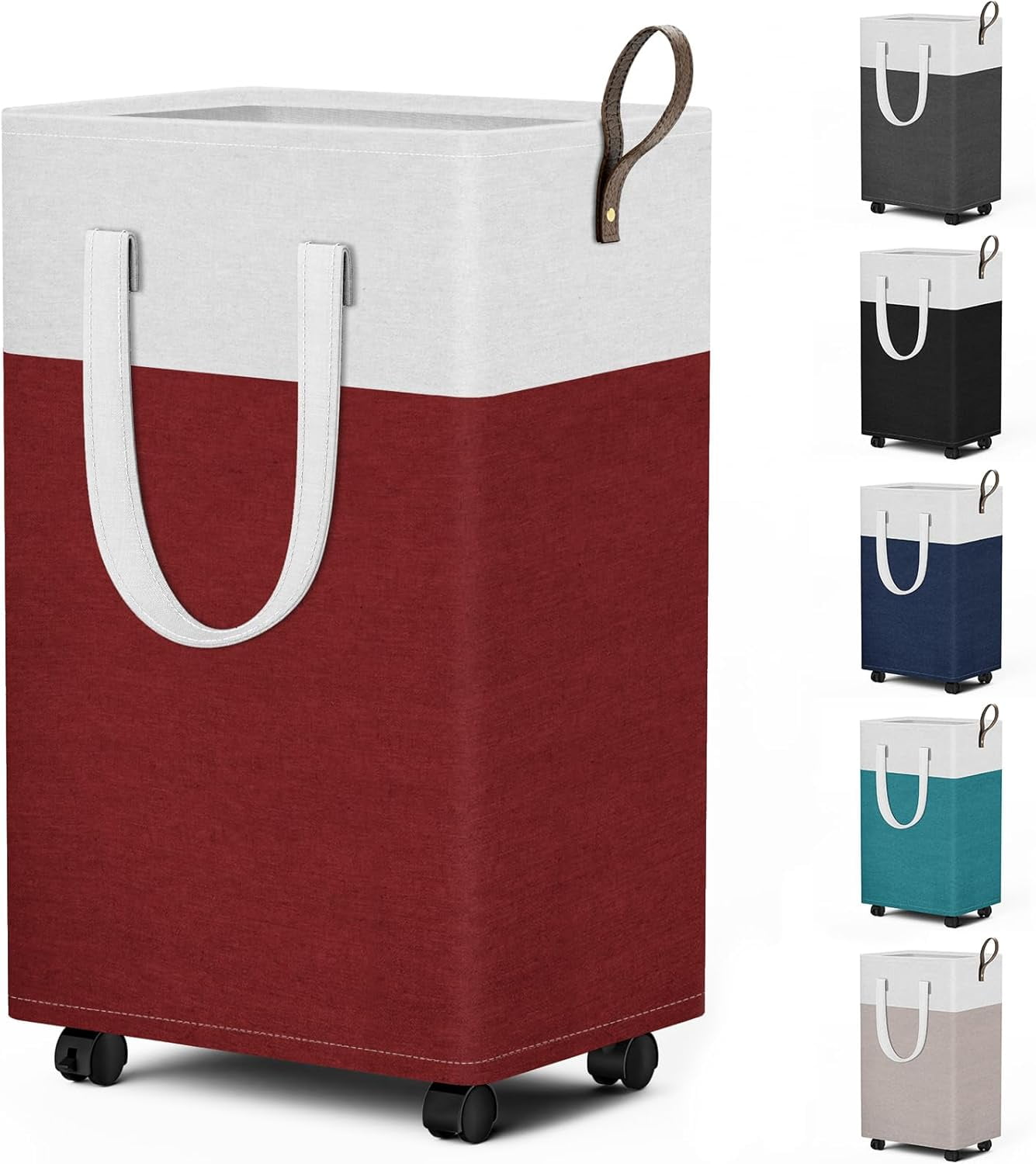 75L Rolling Laundry Basket with Wheels, Collapsible & Waterproof ...