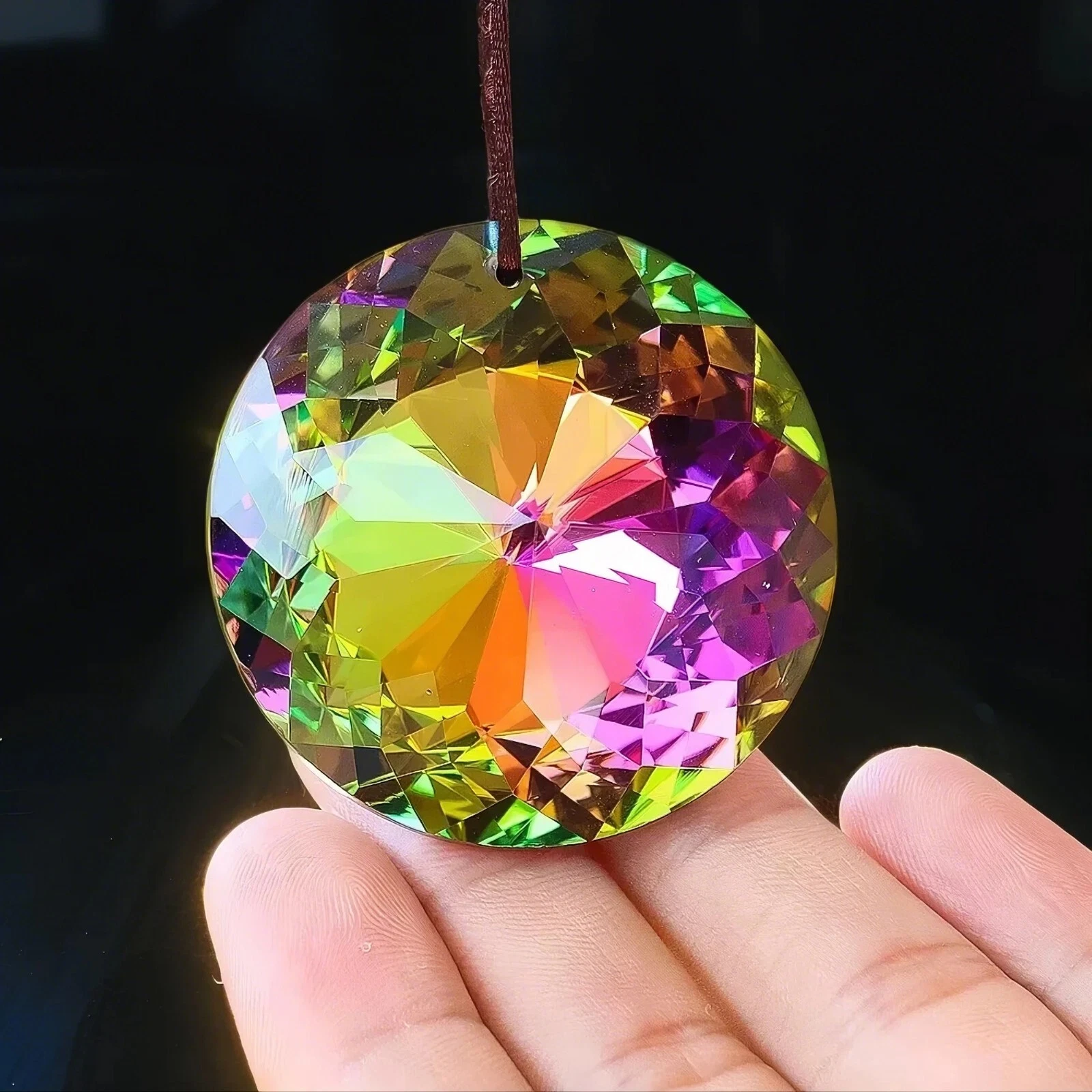 75Mm Faceted K9 Crystal Prism Suncatcher Boho Rainbow Maker Window ...