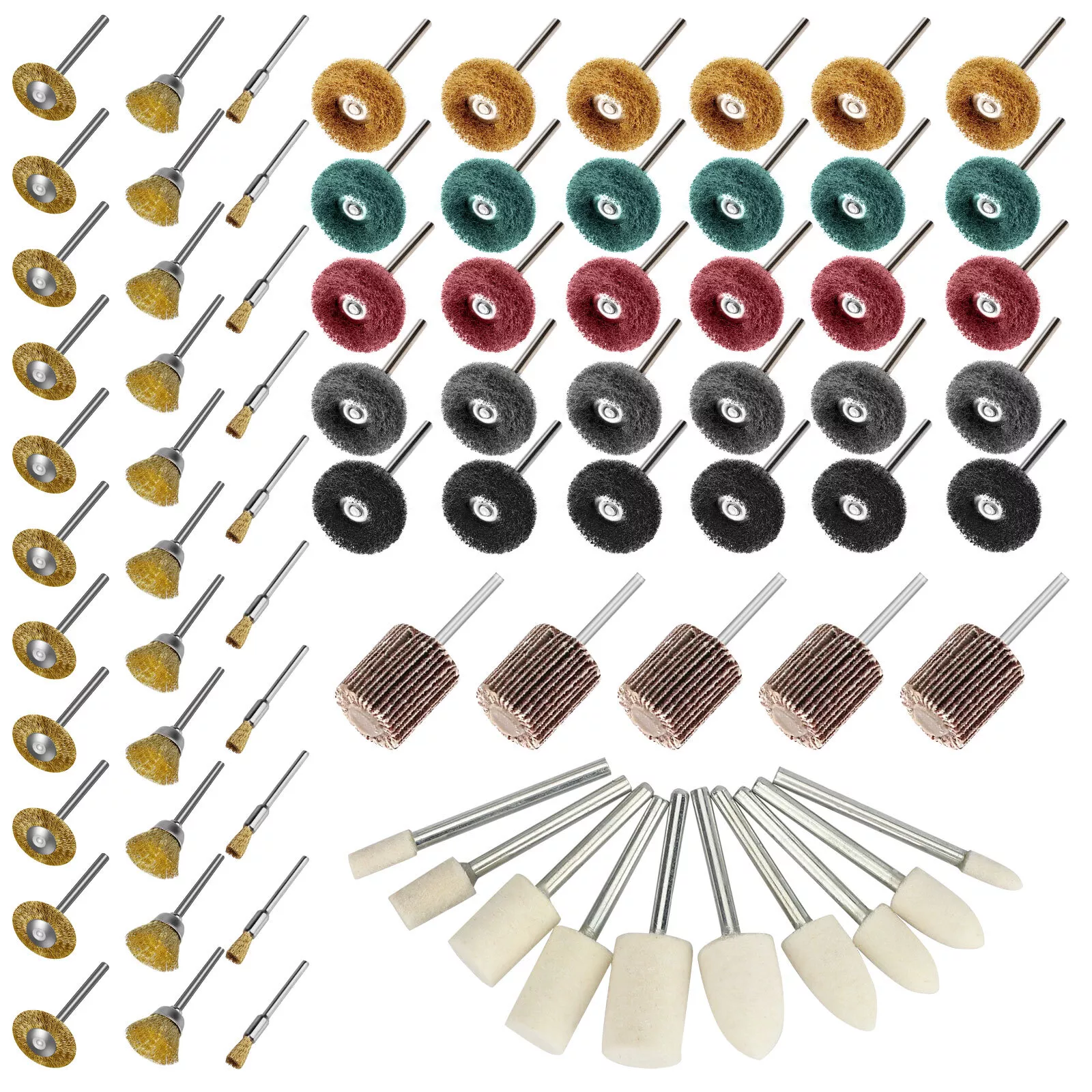 75PCS Buffing Wheels Wire Brush Polishing Kit for Dremel Rotary Tool ...