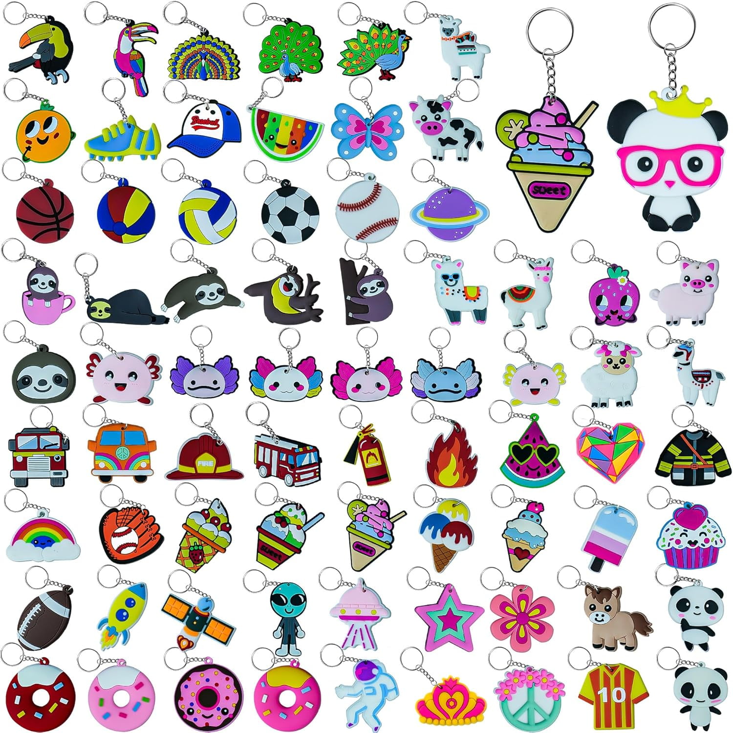 75PCS Cartoon Keychains Bulk for kids Adorable Backpacks Keychains ...