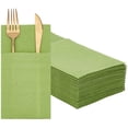 75Pcs 16" x 16" Paper Linen Napkins Bulk Green Soft Native Wood Pulp ...