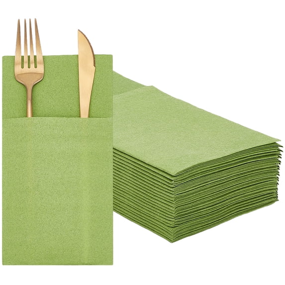 75Pcs 16" x 16" Paper Linen Napkins Bulk Green Soft Native Wood Pulp ...