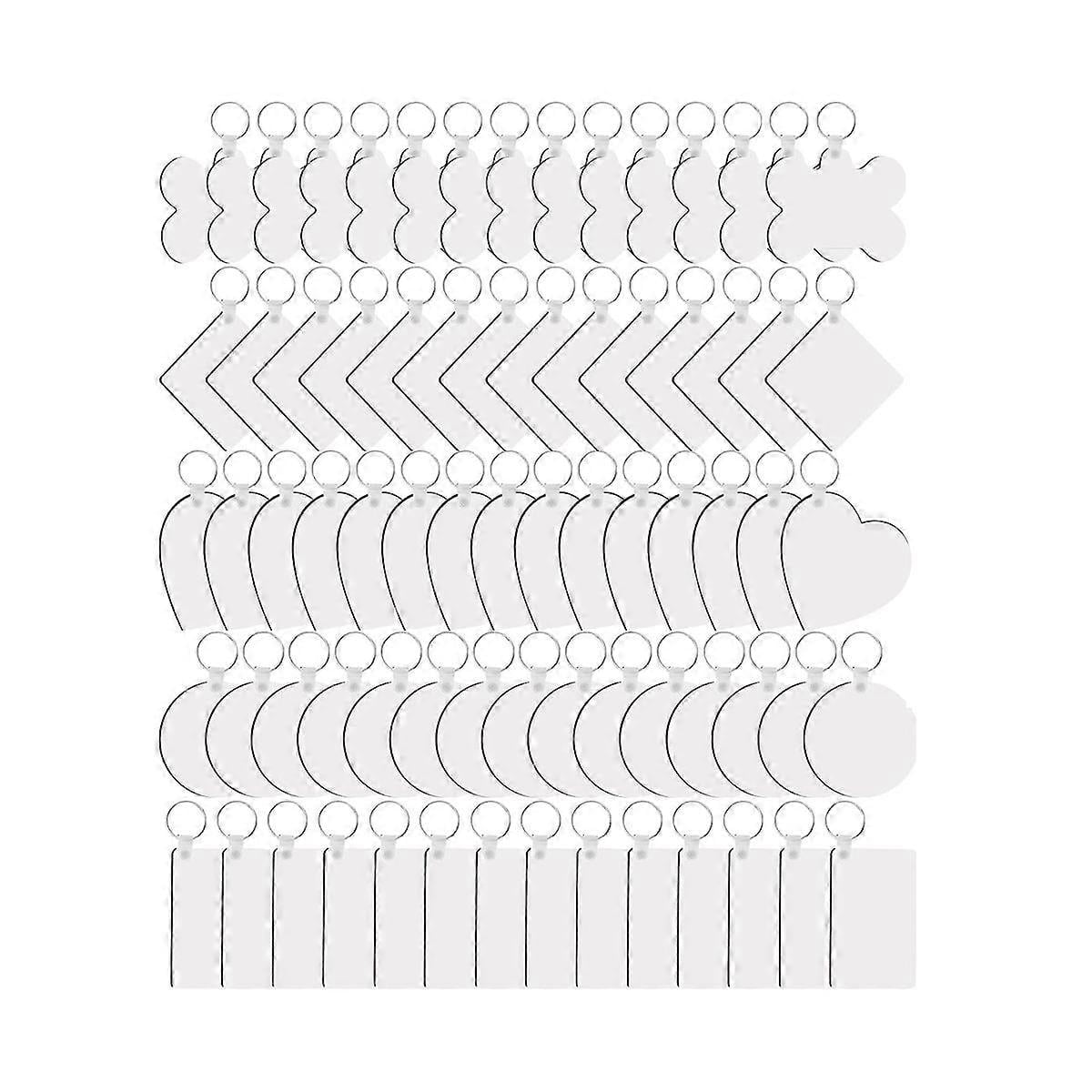 75Pcs Sublimation Keychain Blanks Bulk,MDF Keychain Double Sided Heat ...