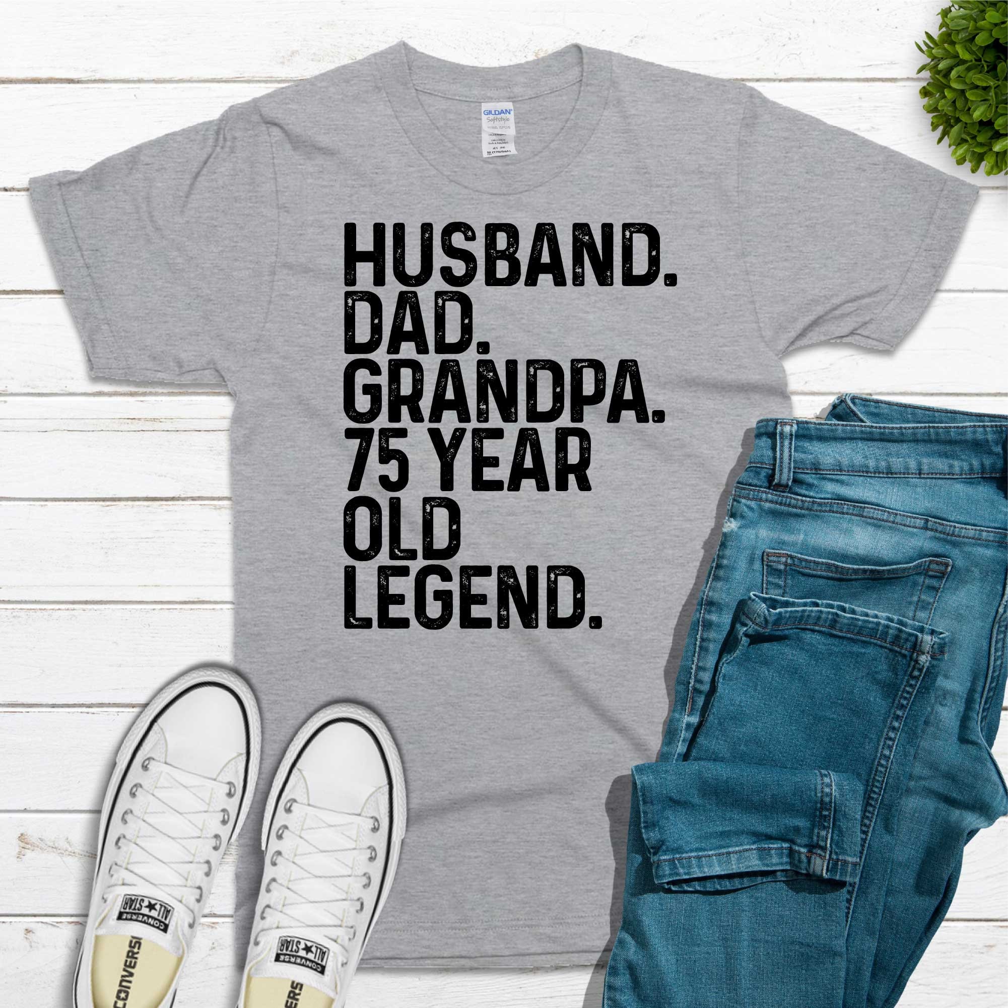 75Th Birthday Gift For Men | Vintage Retro Dad Husband Tshirt | Husband ...