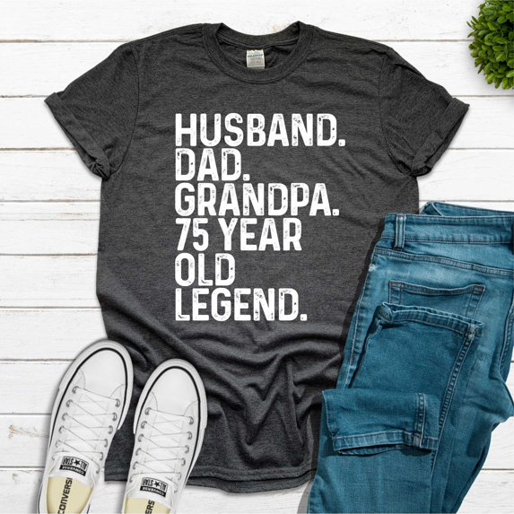75Th Birthday Gift For Men | Vintage Retro Dad Husband Tshirt | Husband ...