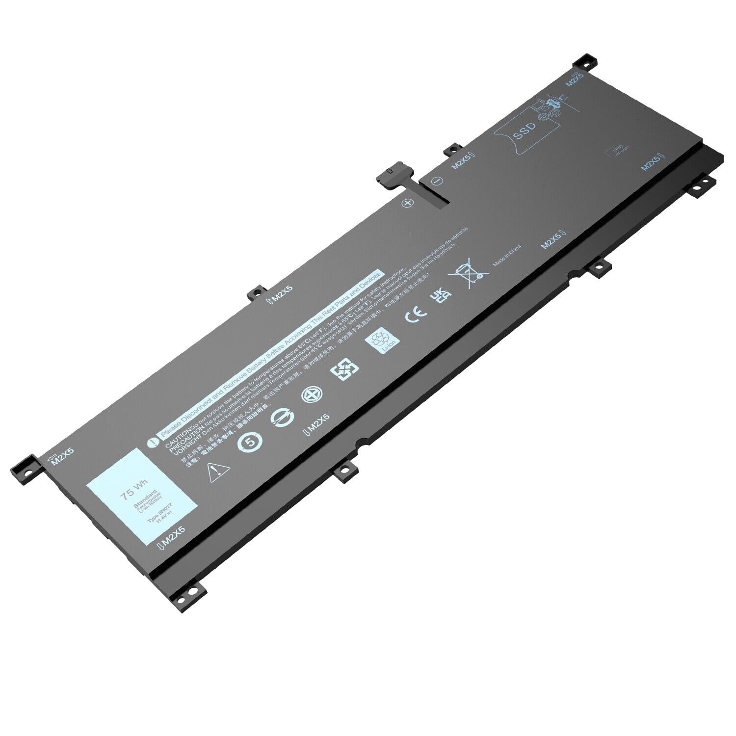 Dell Computer Laptop Battery, 75Wh FW8KR for XPS 15 9575 & Precision ...