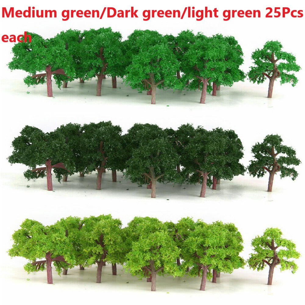 75X Three Colors Model Trees Scenery Diorama Artificial Tree Train ...