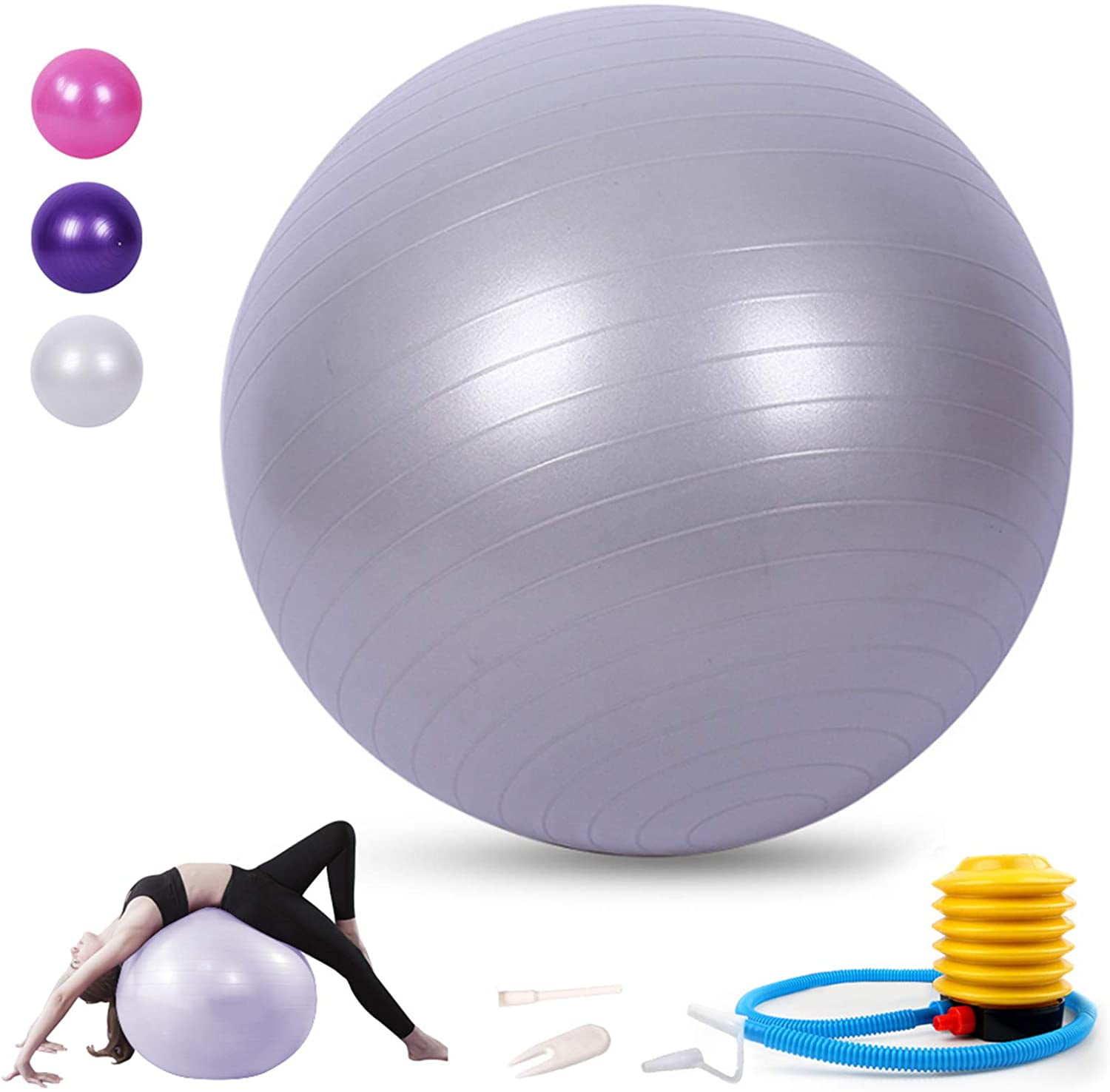 75cm Yoga Ball, Exercise Ball for Fitness, Stability, Balance ...