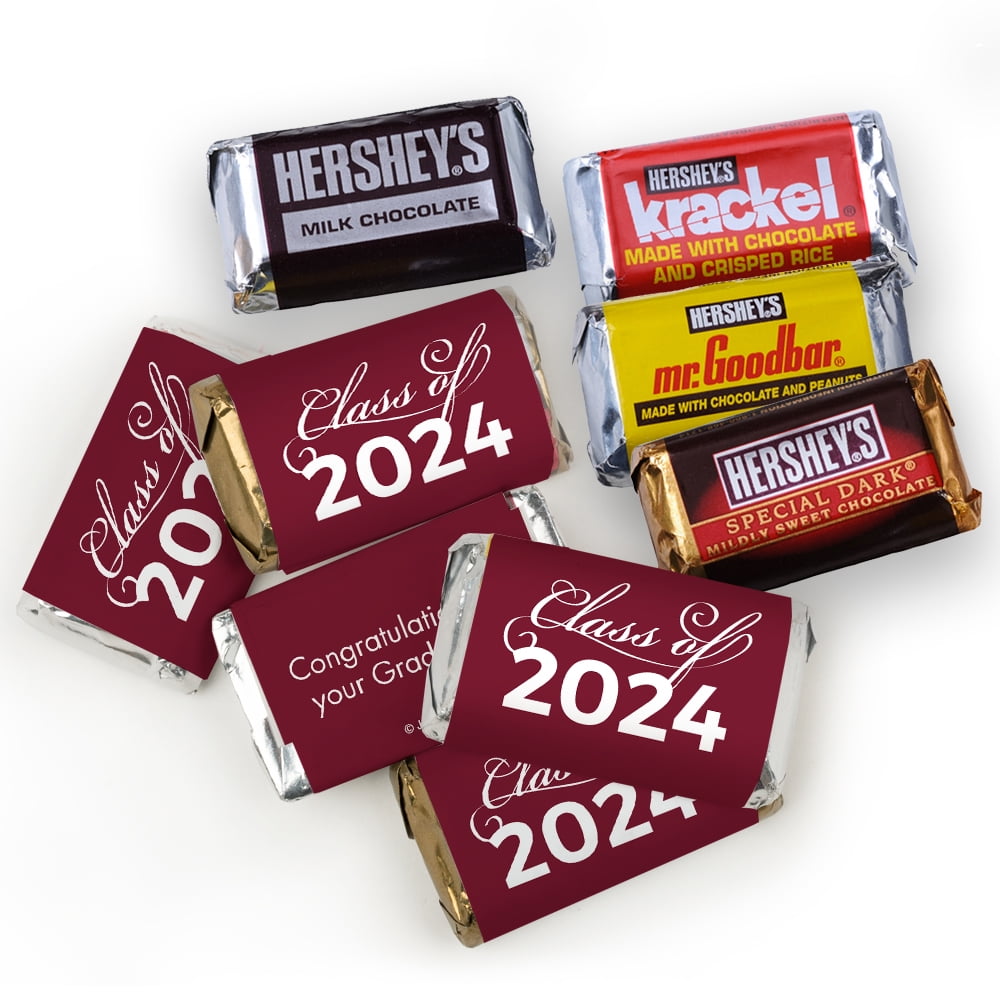 75ct Maroon Graduation Candy Party Favors Class of 2024 Hershey's ...