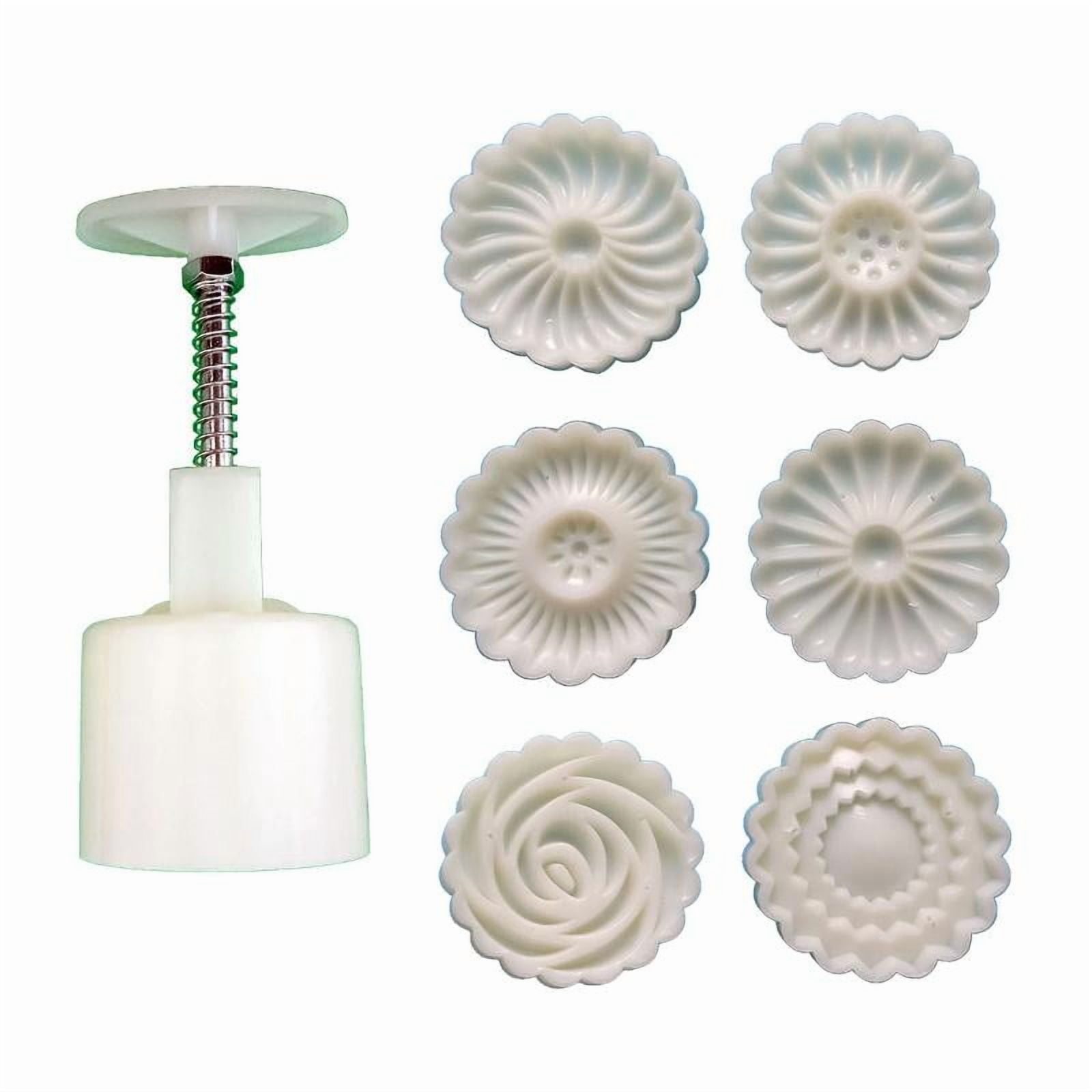 75g Plastic Mooncake Molds Chrysanthemum Shaped Mooncake Stamps for ...