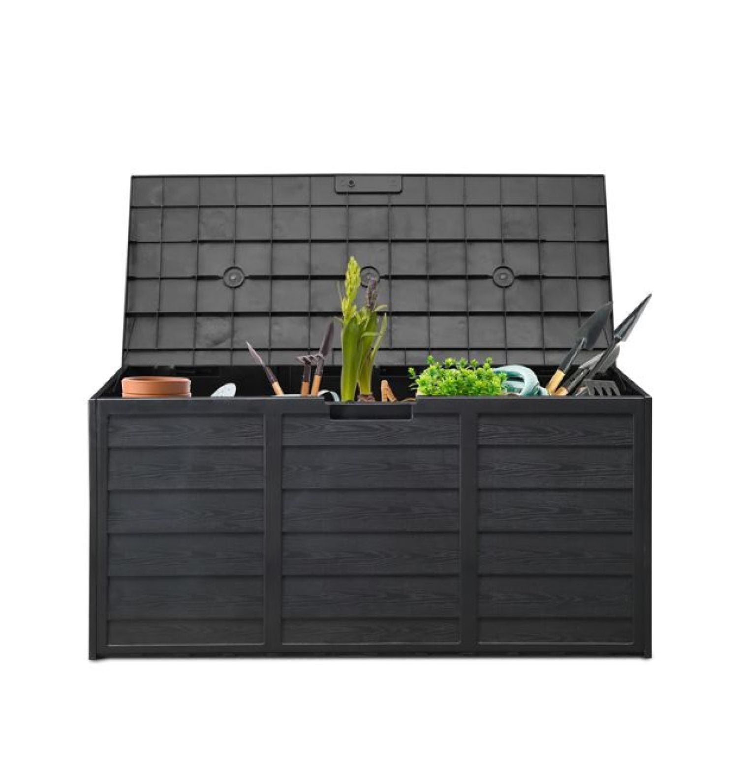 75gal 280L Outdoor Garden Plastic Storage Deck Box Chest Tools Cushions ...