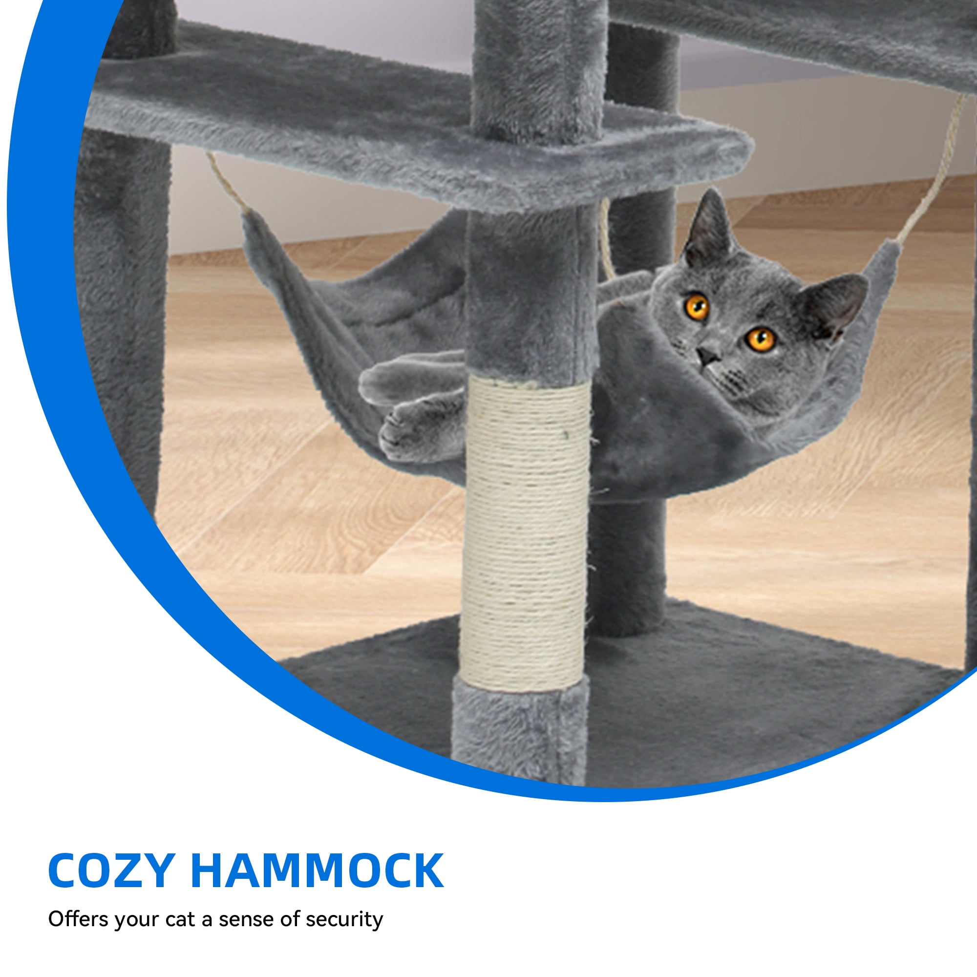 75in Cat Tree,Indoor Cat Tower with Scratching Posts,Cat Caves,Ladder ...