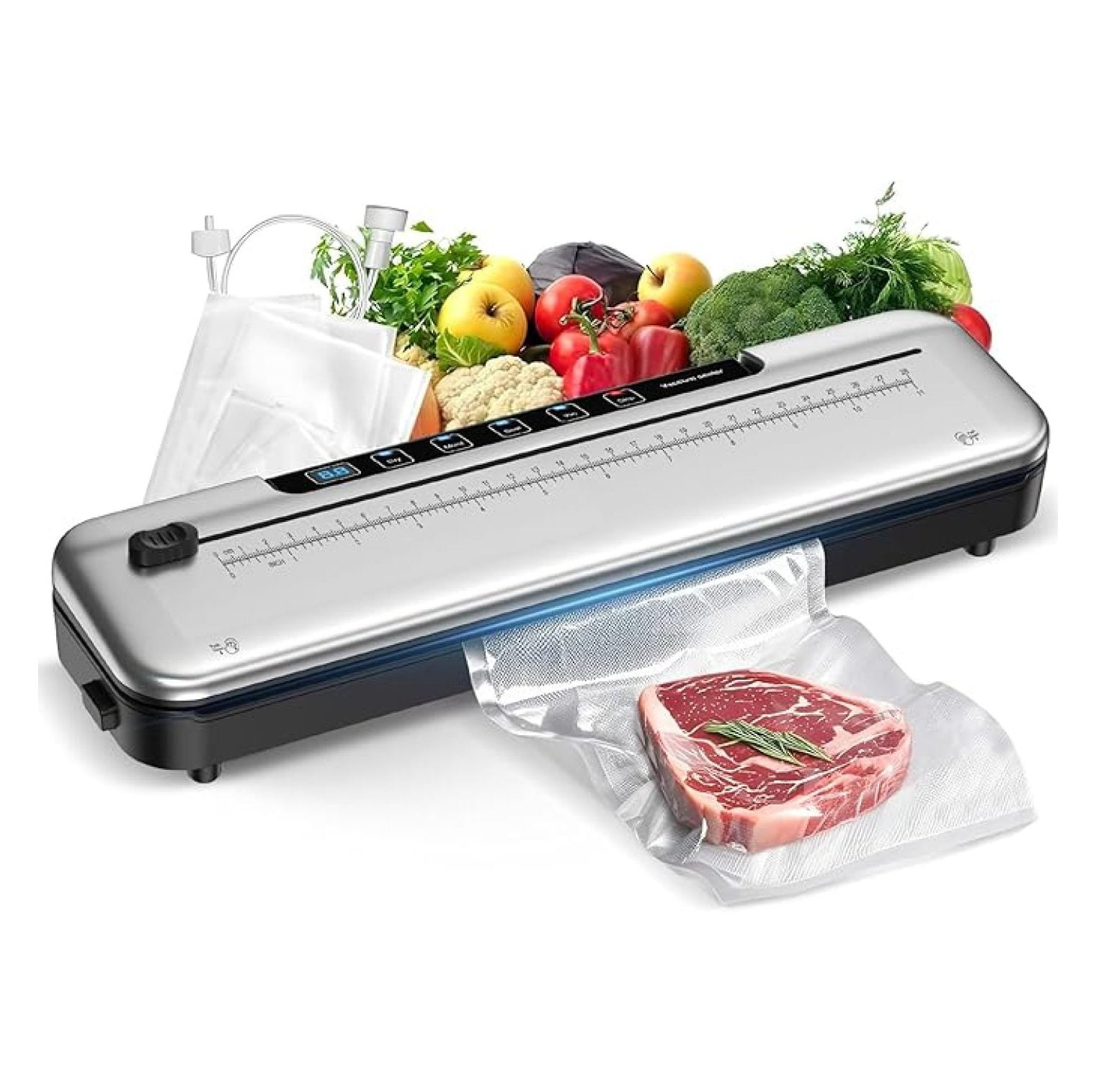 75kPa Compact Vacuum Sealer Machine For Food, 6-in-1 Sous Vide Vacuum ...