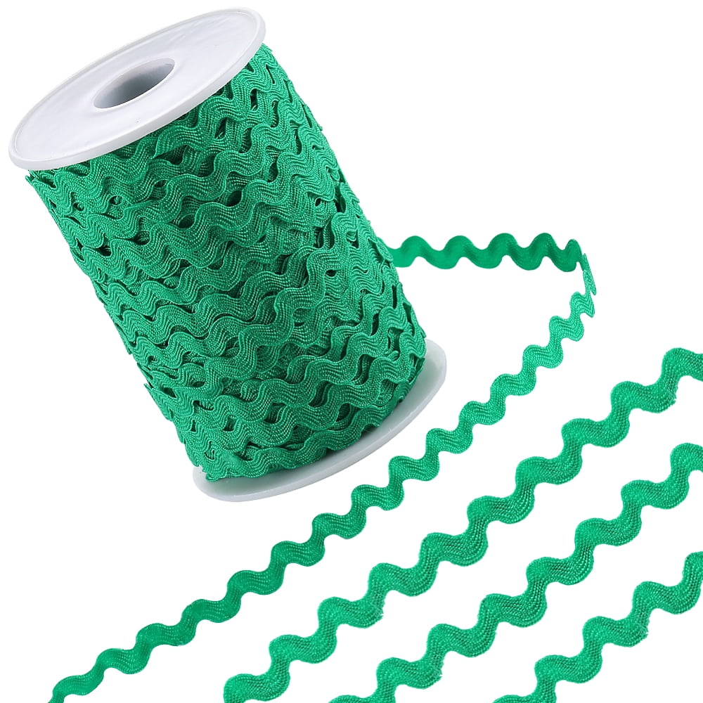 75m RIC Rac Trim 5mm Wide RIC Rac Ribbon Green Wave Bending Fringe Trim ...