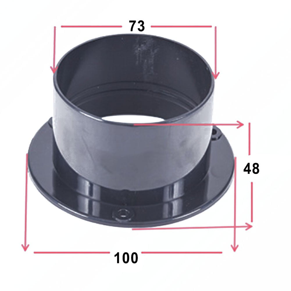 75mm ABS Straight Pipe Flange for Ventilation Ducting Exhaust Connector ...