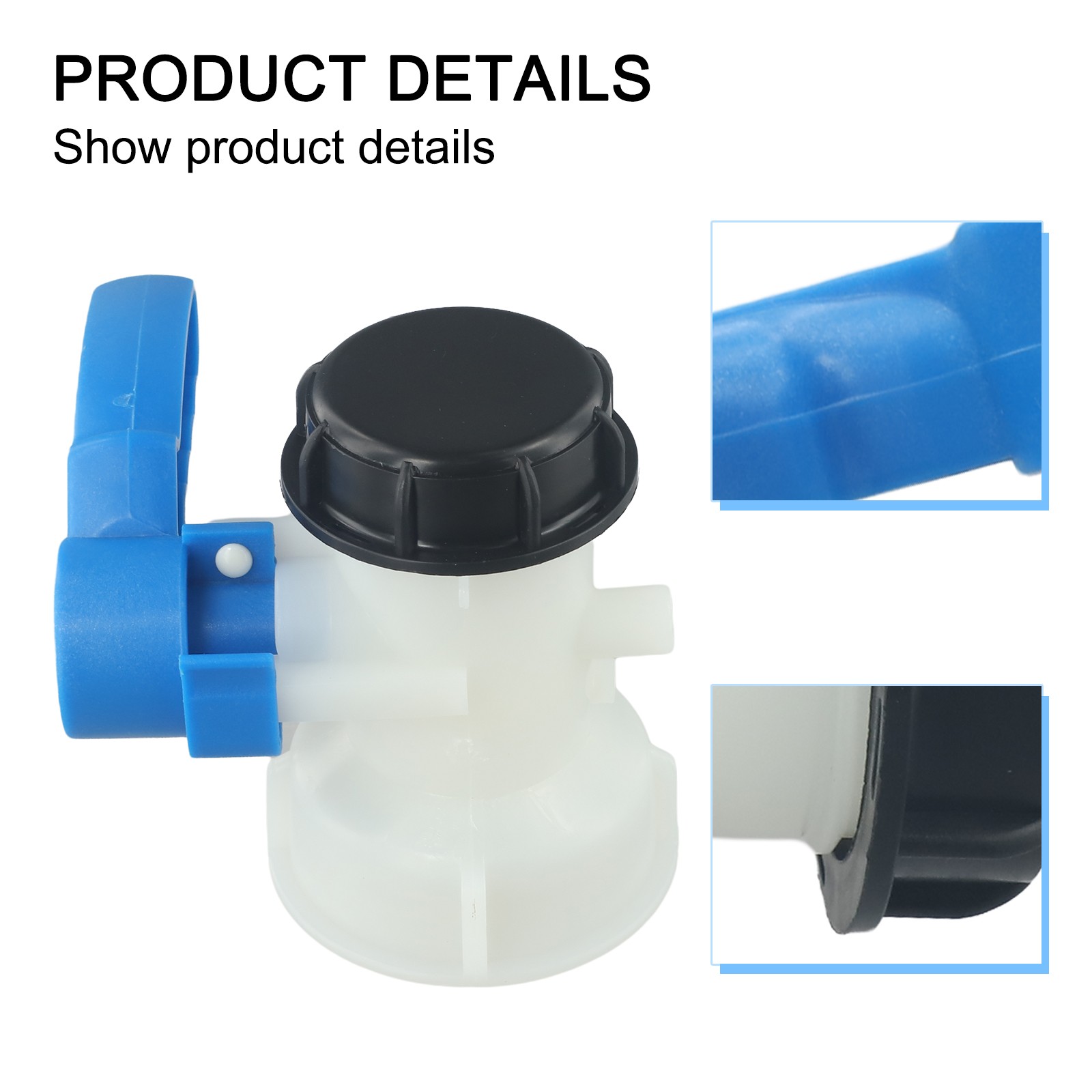 75mm DN50 Ball Valve 1000L IBC Ton Bucket Plastic Integrated Butterfly ...