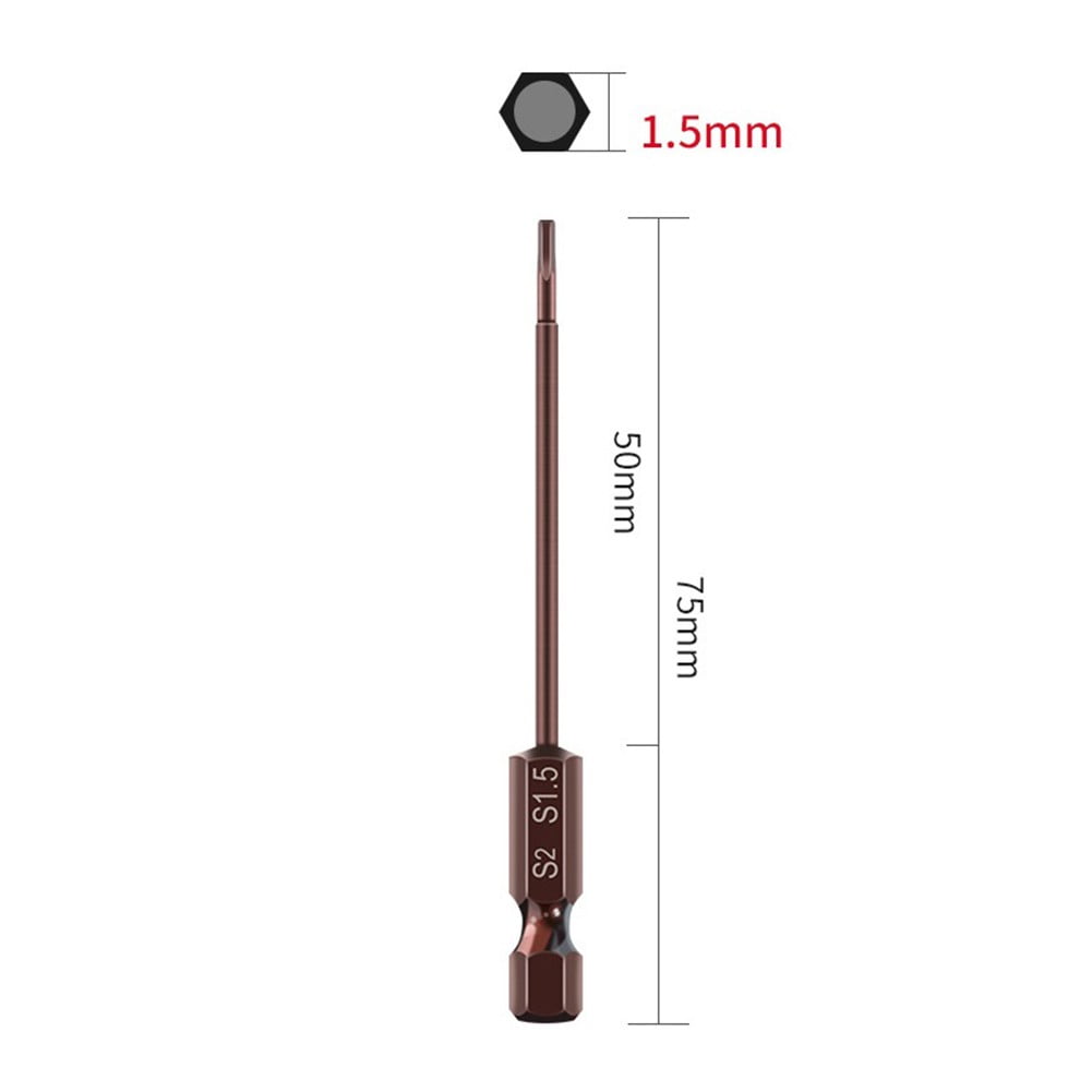 75mm H1.5-H6 Alloy Steel Magnetic Hex Head Screwdriver Bits Screw Driver Tools - Walmart.com