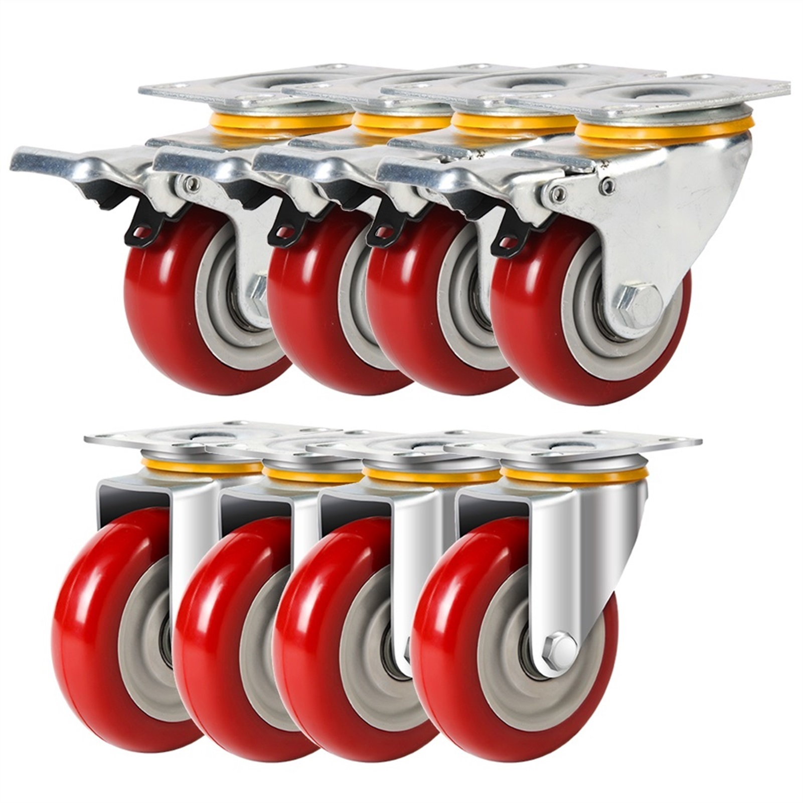 75mm Heavy Duty Castor Wheels for Trolley Furniture, 360 Degree Swivel ...