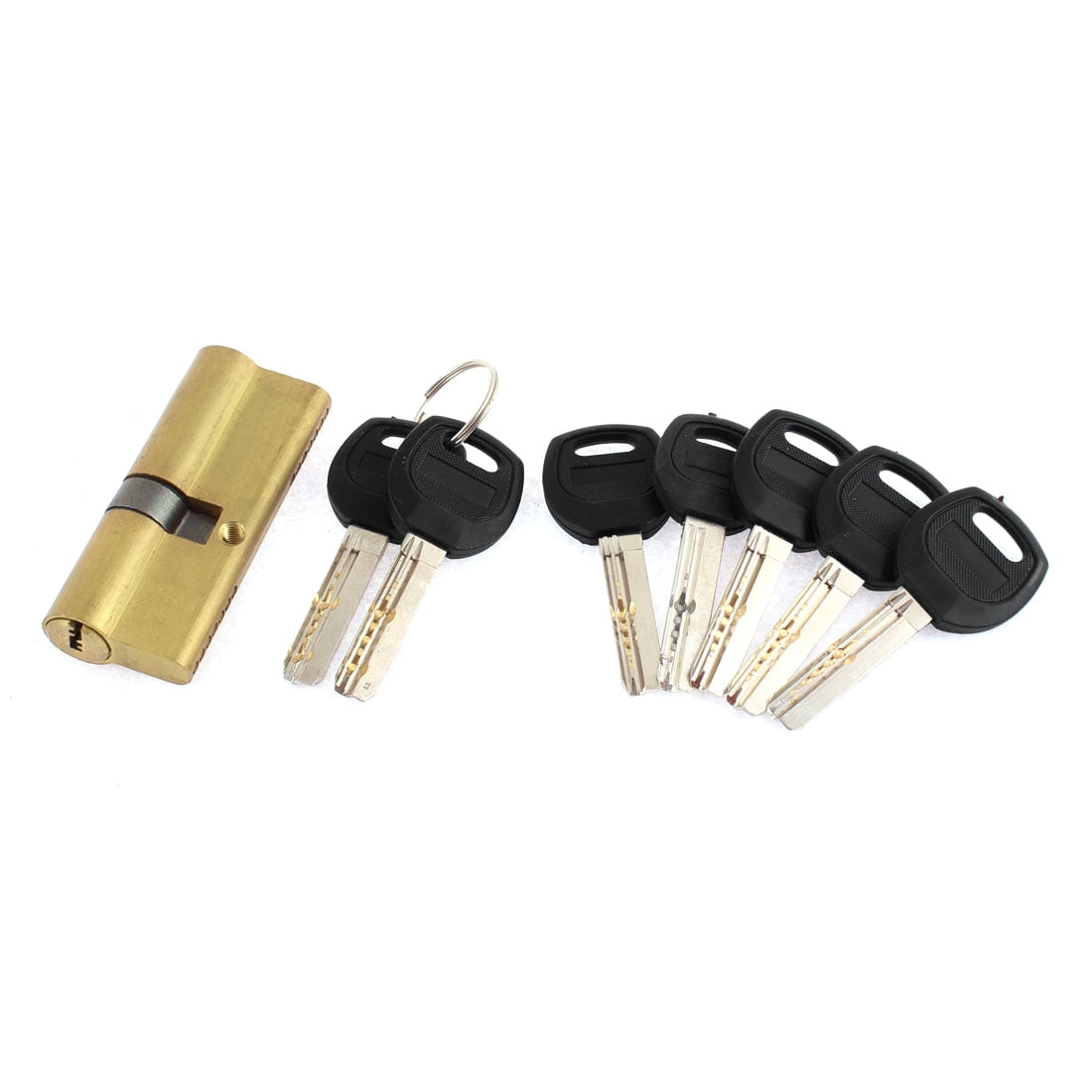 75mm Long Double Mortise Security Door Locks with keys Cylinder Gold ...