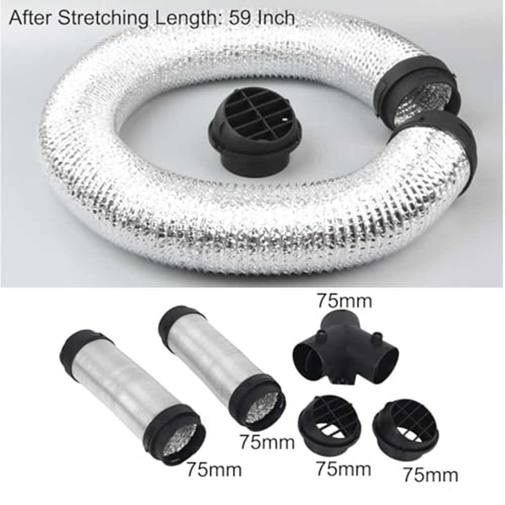 CAIJIEXI 75mm Y Splitter Duct Vent Dual Layer Auxiliary Diesel Heater ...