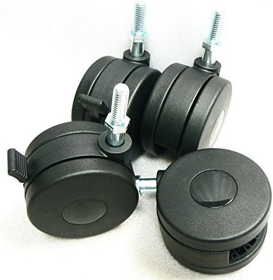 75mm wheel caster, black riveted hard wheel adds strength, 2 with and 2 ...