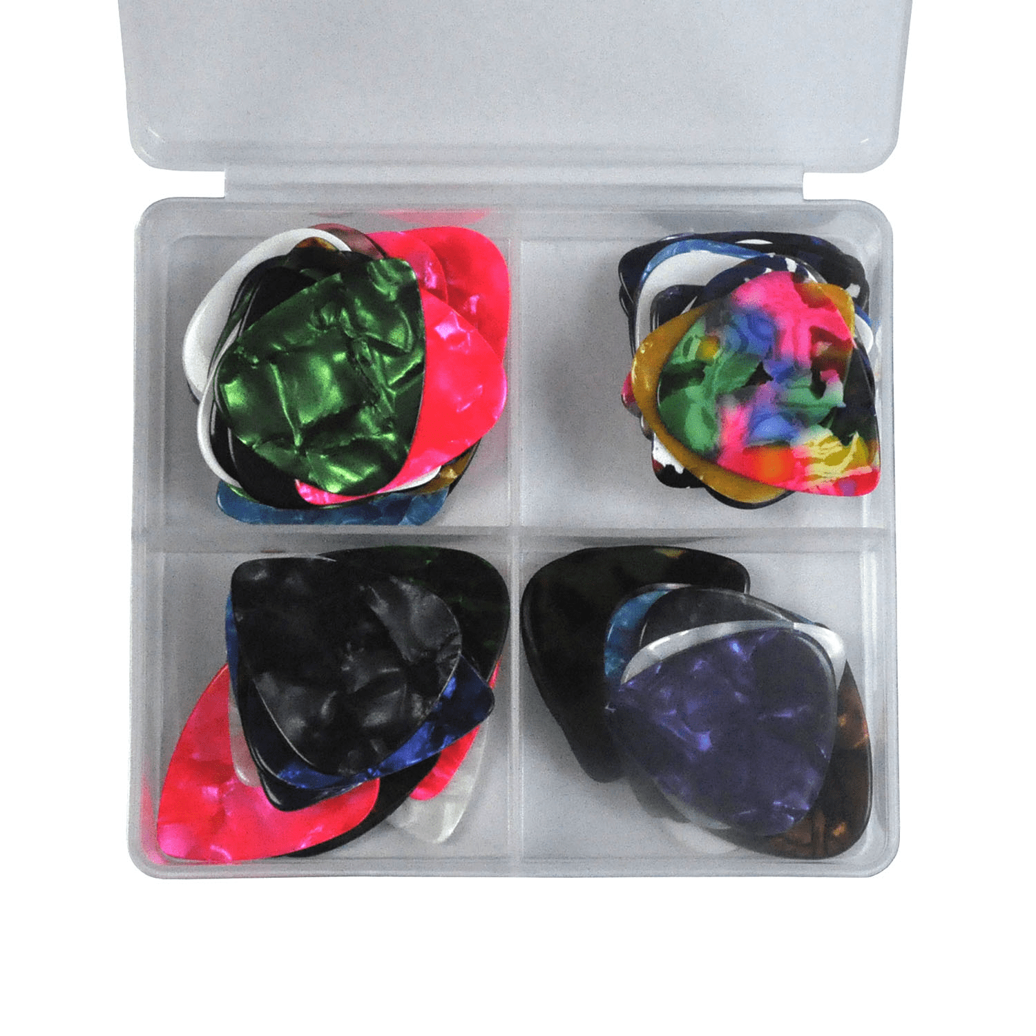 75pcs Celluloid 351 Shape Guitar Picks Plectrums Assorted Thickness ...