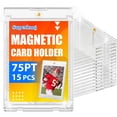 75pt Magnetic Card Holder, 15ct Sports One Touch Card Holders with U-V ...