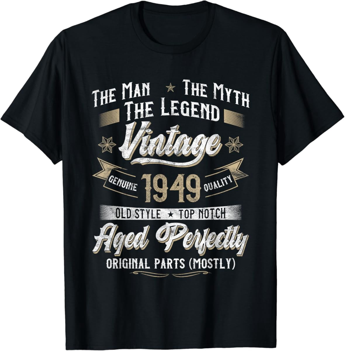 75th Birthday Gift Vintage 1949 Men Funny 75 Years Old 1949 T-Shirt ...
