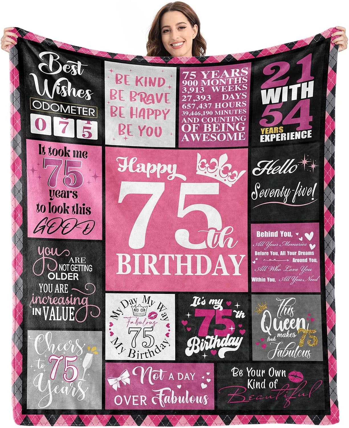 75th Birthday Gifts for Women Blanket,75th Birthday Gifts,75th Birthday ...