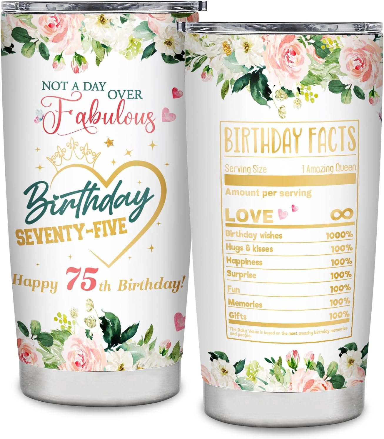75th Birthday Gifts for Women Tumbler - 75 Year Old Gifts for Her ...