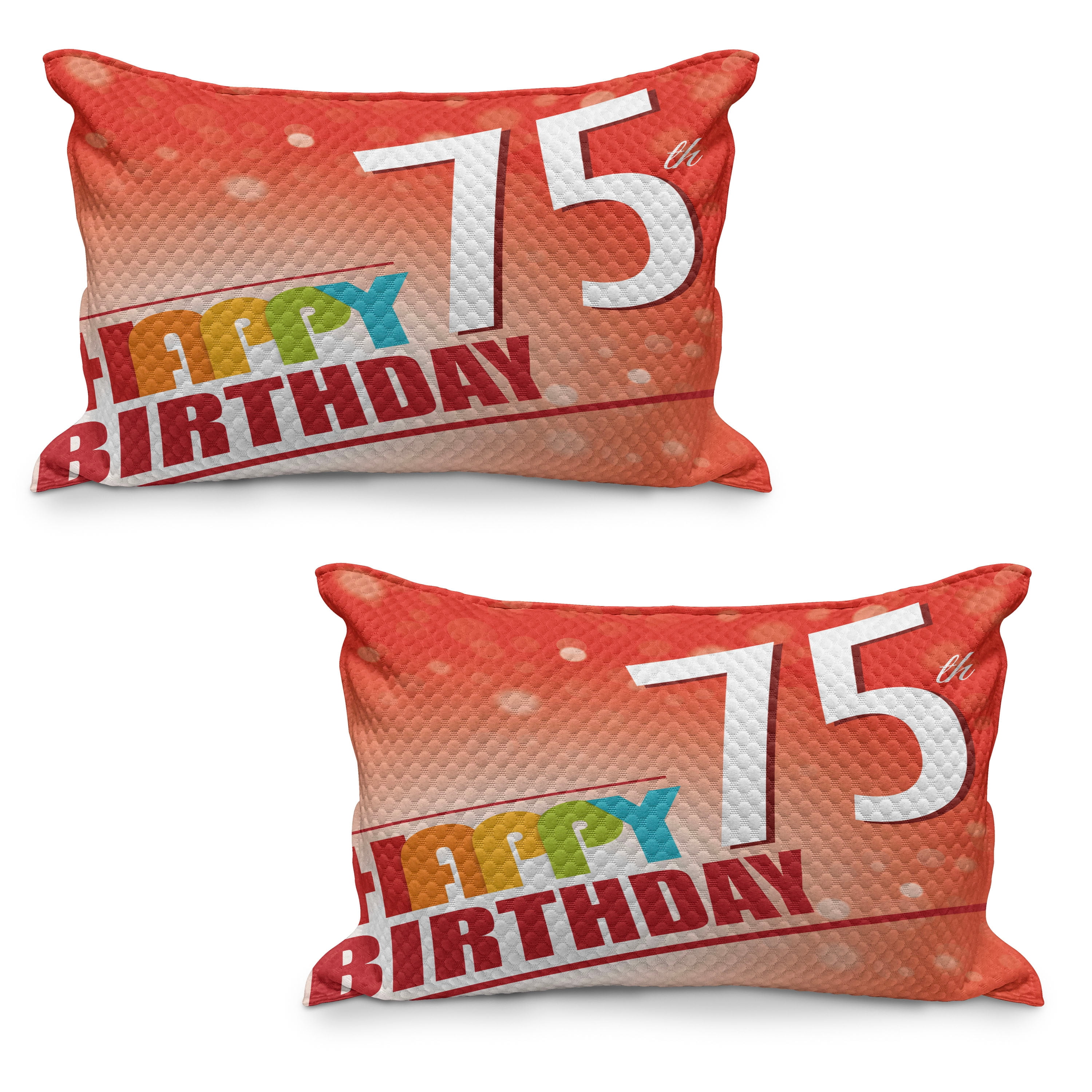 75th Birthday Quilted Pillowcover Set of 2, Old Age 75 Years Old Party ... 75th Birthday Quilted Pillowcover Set of 2, Old Age 75 Years Old Party ...