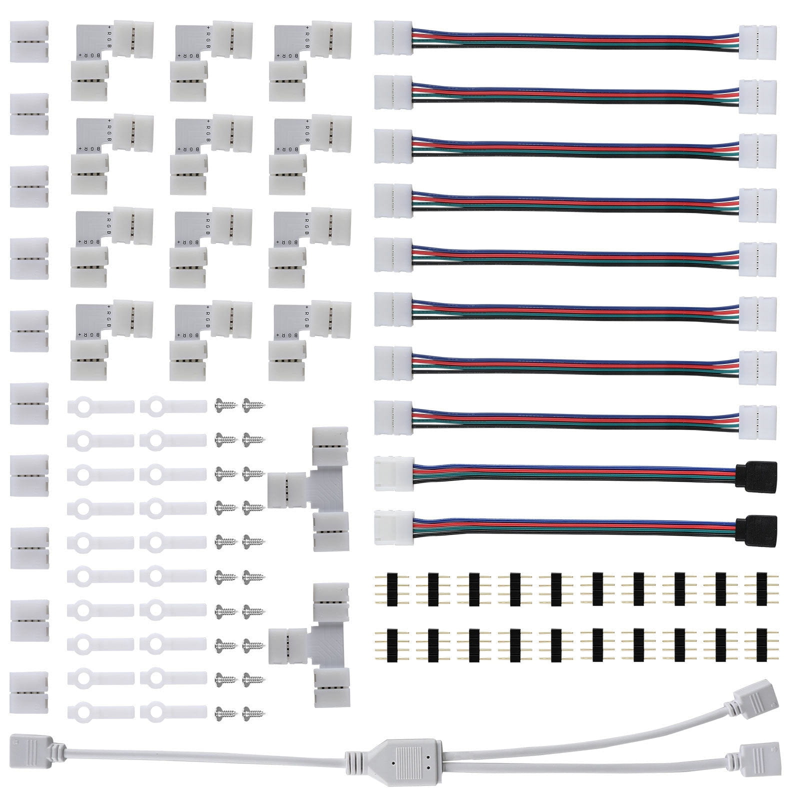 75x Comprehensive LED Strip Connector Kit 5050 4Pin, Plug & Play, for ...