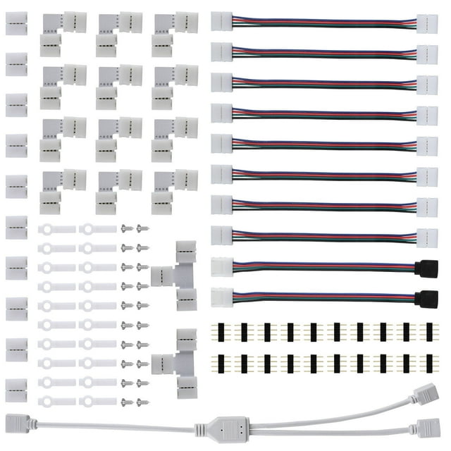 75x Comprehensive LED Strip Connector Kit 5050 4Pin, Plug & Play, for ...