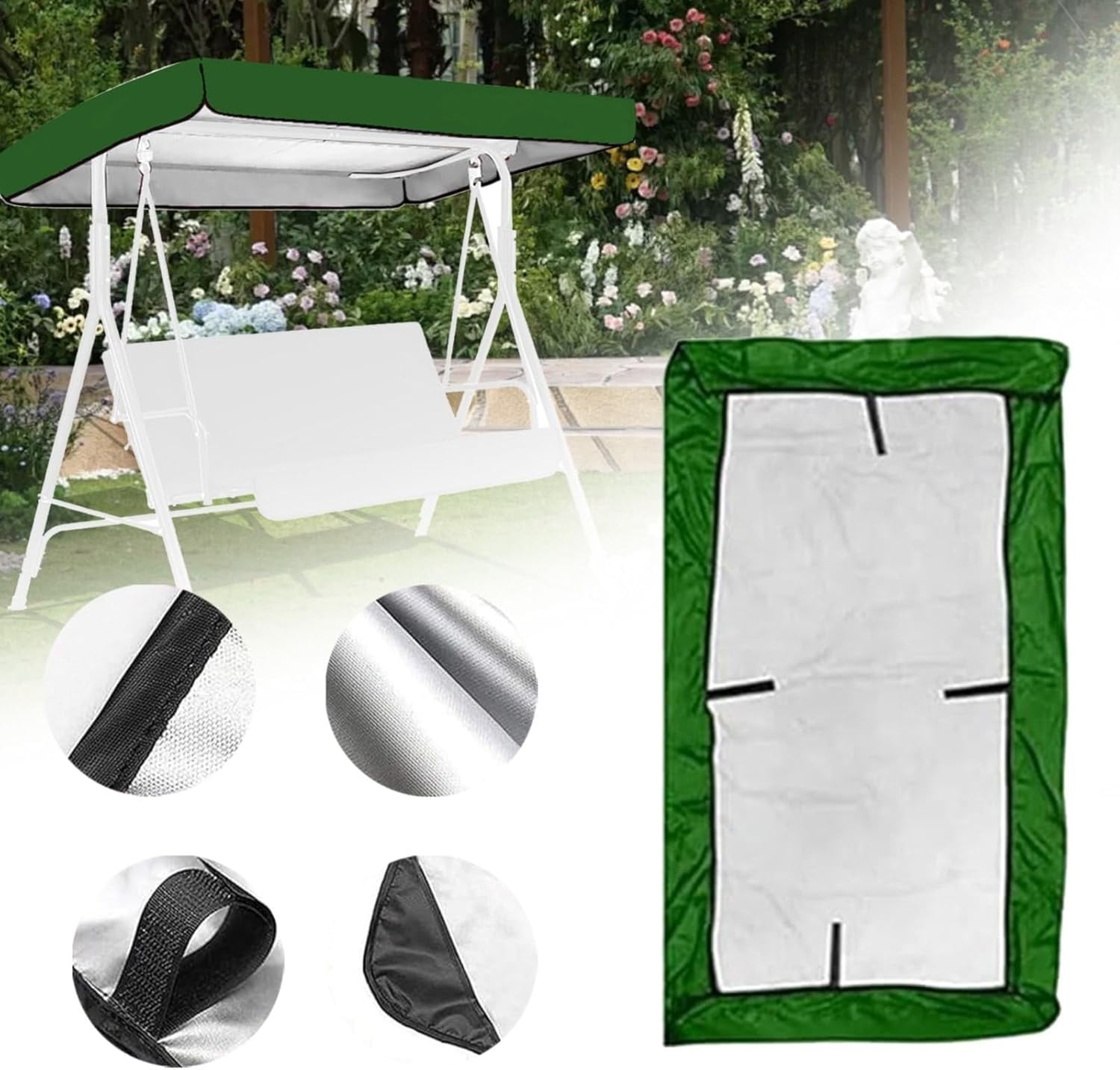 75x47in Swing Canopy Replacement, Waterproof Sunproof Outdoor Swing ...