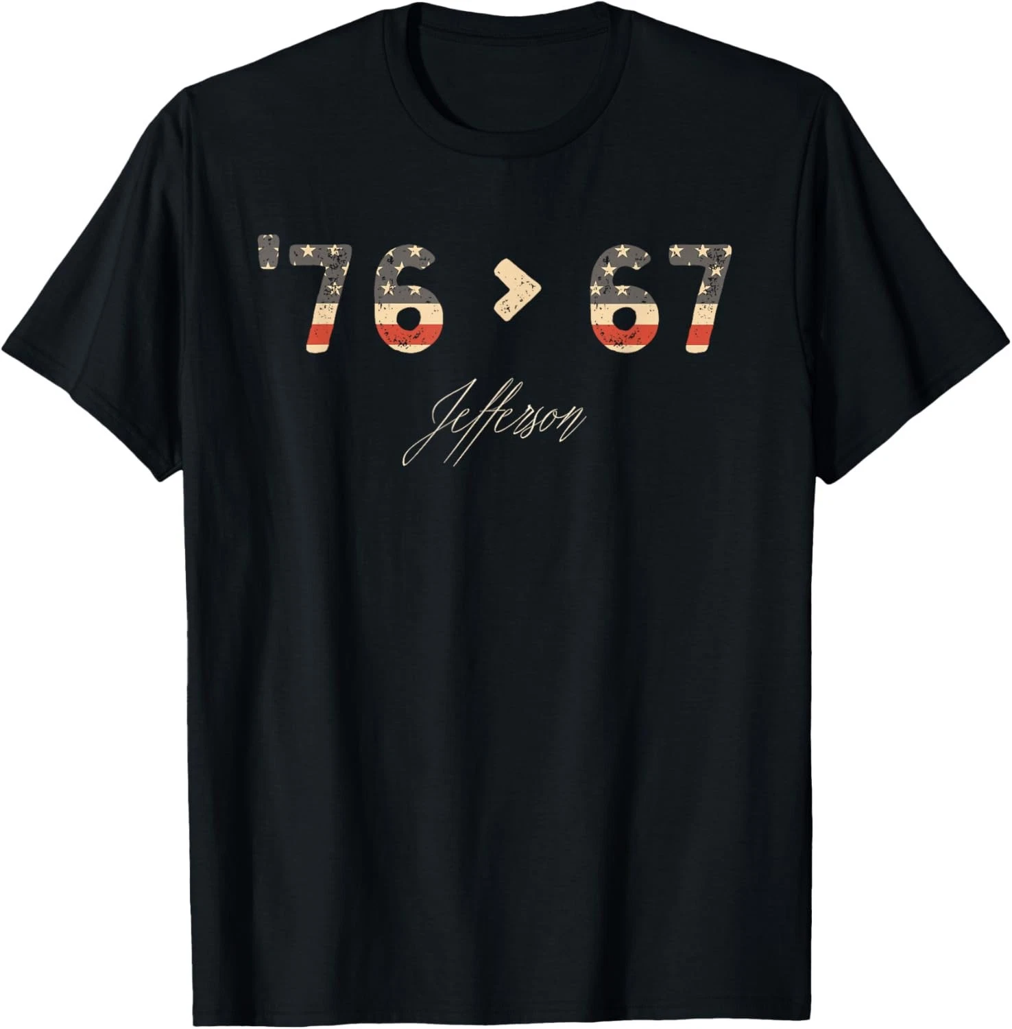76 67 Jefferson Six Seven Meme For Gen Alpha Slang Humor Unisex T-Shirt ...