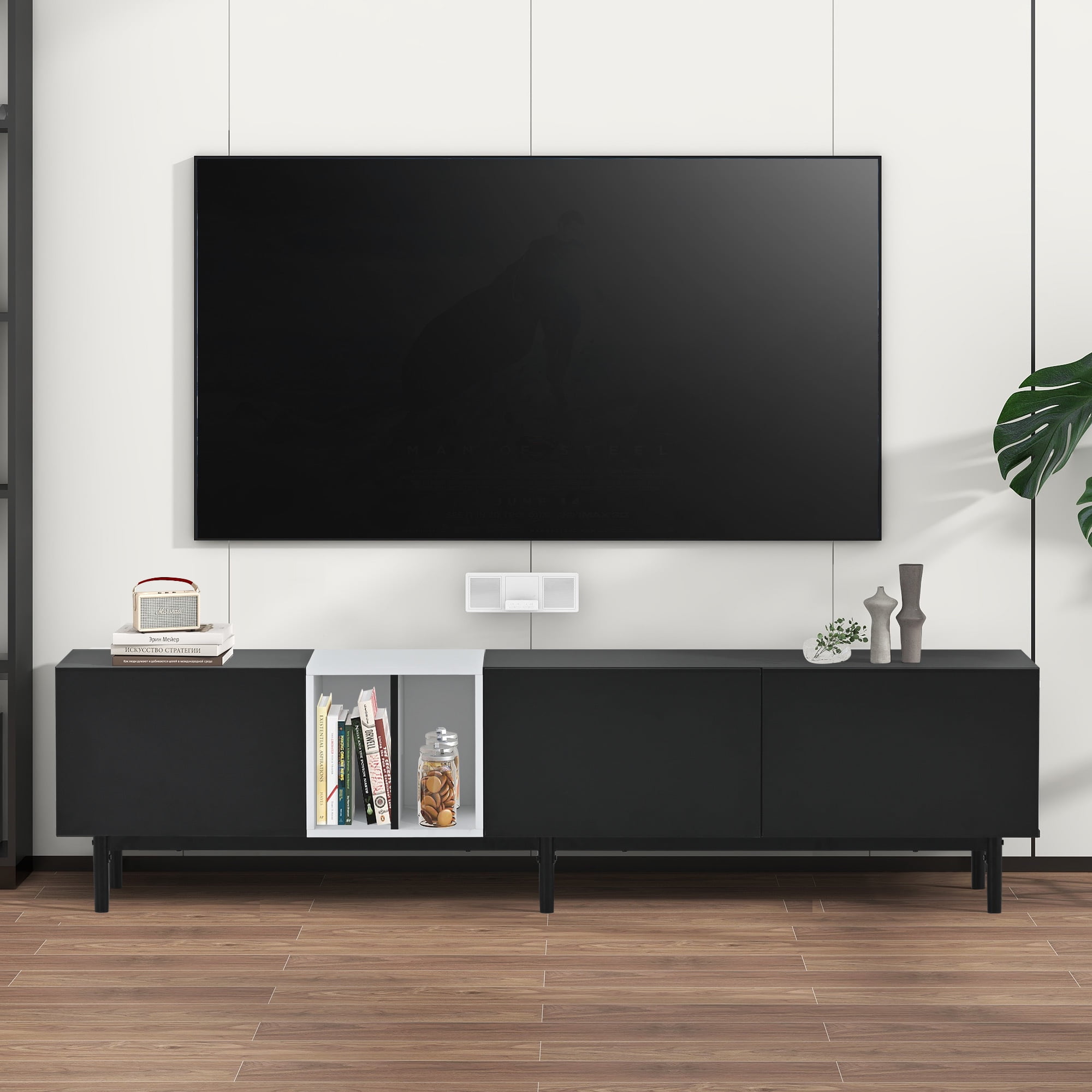 76.8” TV Stand, Modern TV Stand for 80 inch TV, Entertainment Center ...