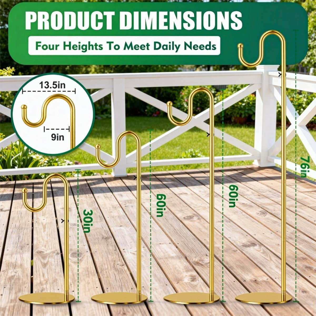 76" Adjustable Hanging Plant Stand Indoor, Heavy Duty Wind Chime Hanger ...